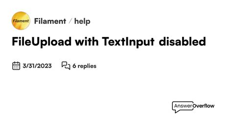 Fileupload With Textinput Disabled Filament