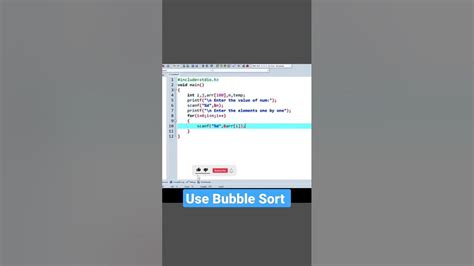C Program To Sort A Given Array In Ascending Order Using Bubble Sort