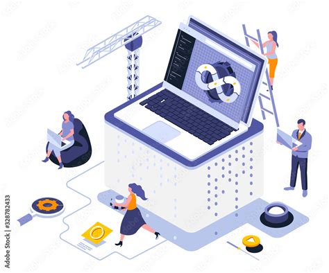 Web Development Landing Page Vector Template Program Usability And Performance Website Header