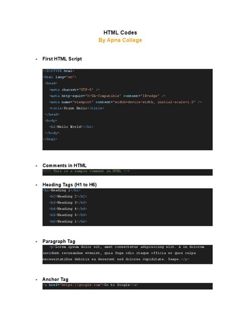 By Apna College First Html Script Pdf Html Element Html