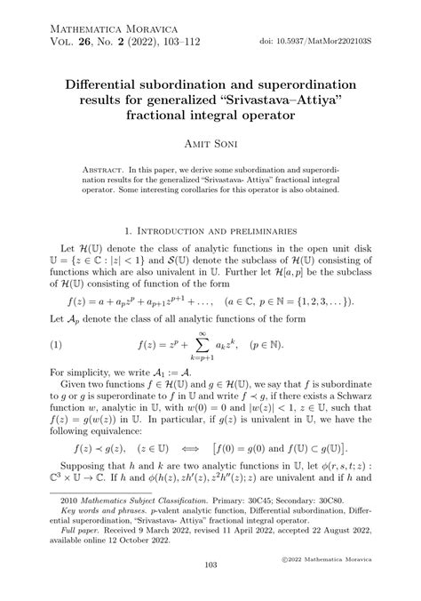 Pdf Differential Subordination And Superordination Results For Generalized Srivastava Attiya