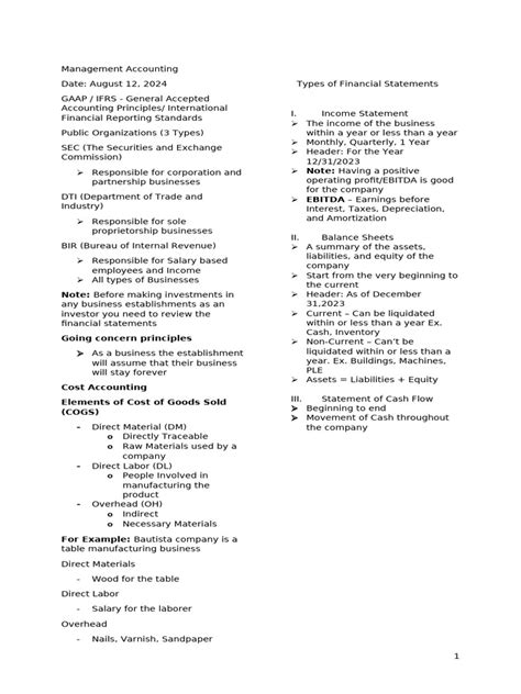 Management Accounting Notes Pdf Equity Finance Dividend