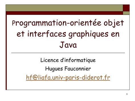 Programmation orientée objet et interfaces graphiques en Java
