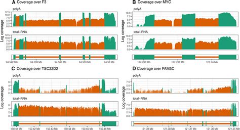 Log Coverage In Exon Regions Green And Intron Regions Orange In