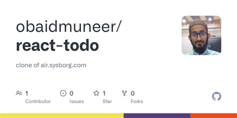GitHub Obaidmuneer React Todo Clone Of Air Sysborg Com