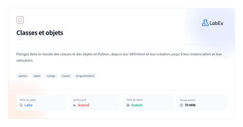Maîtrise Des Classes Et Objets En Python Labex