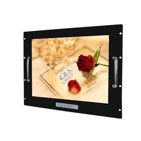 20 1inch Aluminum Front Bezel Rack Mount Design Industrial LCD Monitor