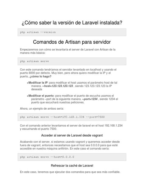 Cómo Saber La Versión De Laravel Instalada Pdf Php Archivo De Computadora