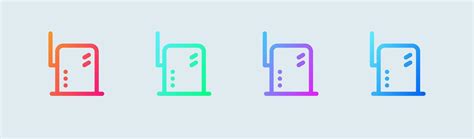 Router Line Icon In Gradient Colors Network Connection Signs