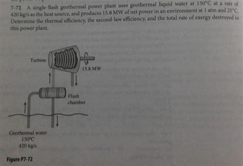 Solved 7 72 A Single Flash Geothermal Power Plant Uses