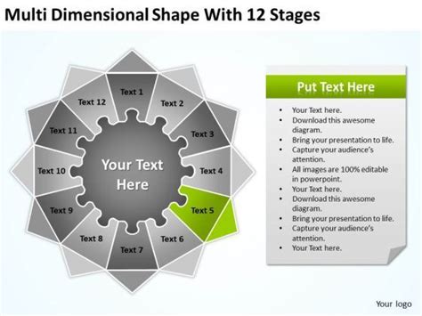Multi Dimensional Shape With 12 Stages Ppt Business Plan Forms