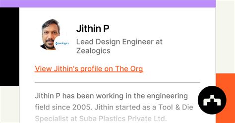 Jithin P Lead Design Engineer At Zealogics The Org