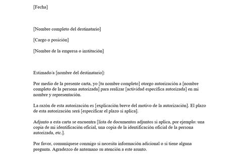 Modelo De Carta De Autorizacion Modelo De Negocio