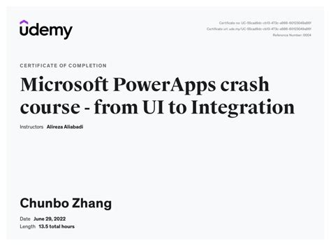chunbo zhang on linkedin udemy course completion certificate