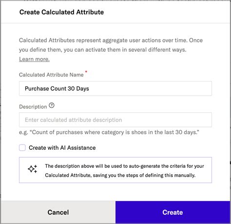 Create Calculated Attribute Ui