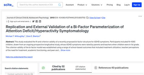 Replication And External Validation Of A Bi Factor Parameterization Of