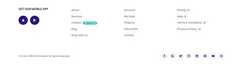 default footer front documentation