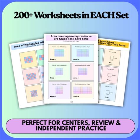3rd Grade Math Task Card Bundle • Perimeter Area Graphing And Word Problems