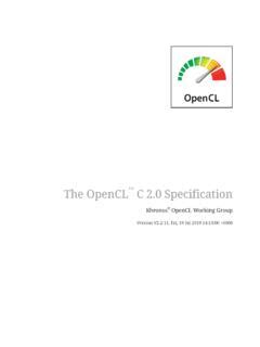 The OpenCL C Specification Khronos Group The Opencl C Specification Khronos Group