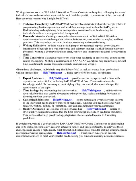 Sap Abap Workflow Course Content Pdf Software Engineering