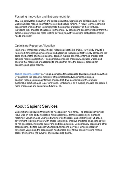 Techno Economic Viability Pdf Environmental Services Industry Industries