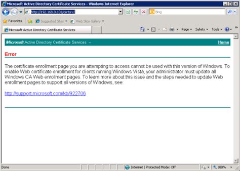 Update Required For Windows 2003 Certificate Services Web Enrollment