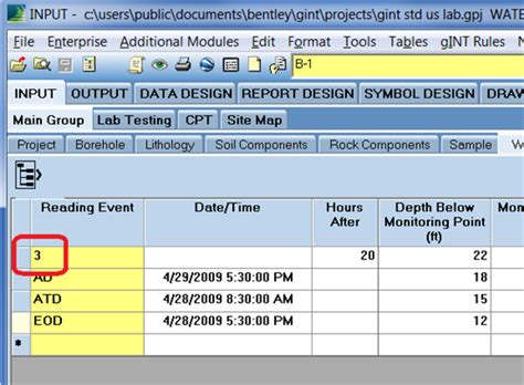 GINT Keynetix Water Level Information Missing Sometimes With GINT Std US Lab GLB Library
