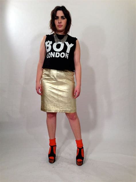 80s Metallic Gold Leather Skirt By Ouithepeople On Etsy 42 00
