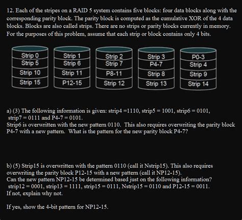 Each Of The Stripes On A RAID 5 System Contains Five Chegg Com