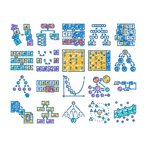 sorting algorithm data filter icon hand drawn 49818039 vector art at
