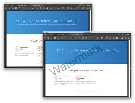 PDF ドキュメントに透かしを入れる テキストと画像の透かし