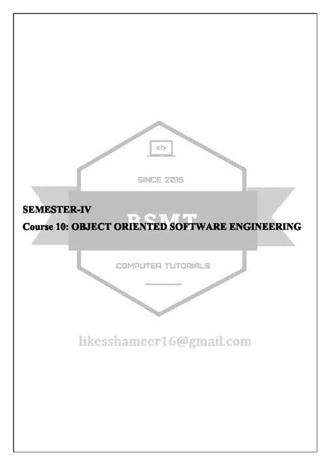 Final Exam Bsmt Course 10 Object Oriented Software Engineering