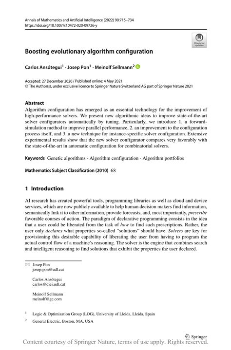 Boosting Evolutionary Algorithm Configuration Request Pdf