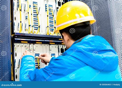 Man Connecting Network Cables Editorial Image Image Of Communication Connect 50506465