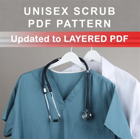 Best 13 Unisex Scrub Pdf Sewing Pattern Tunic Pdf Pattern Medical