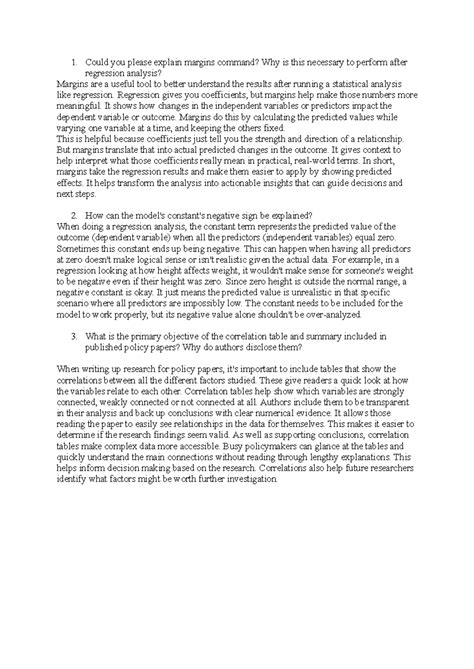 Could You Please Explain Margins Command Regression Gives You