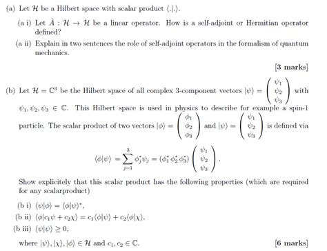 solved a let h be a hilbert space with scalar product