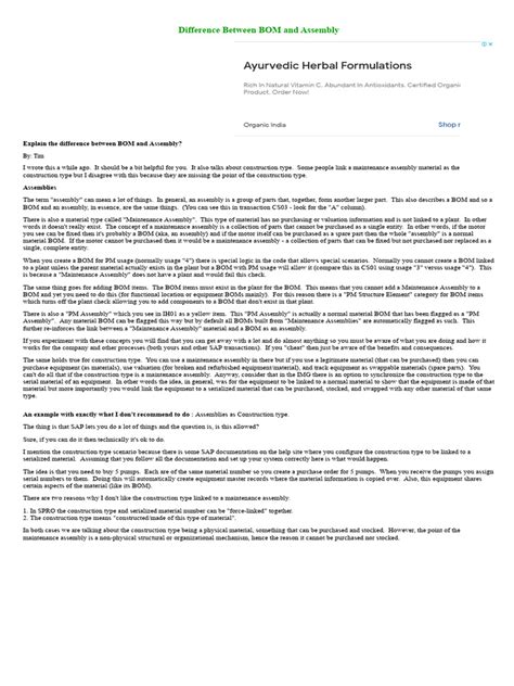 Difference Between Bom And Assembly Pdf Computing