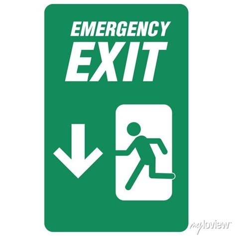 Emergency Exit Door Vector Posters For The Wall • Posters Equipment
