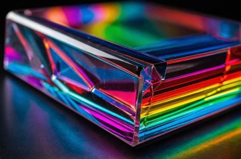 Premium Photo Prism Glass Facets Bending Neon Beams