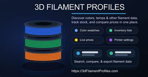 Find Filament 3d Filament Profiles Search Compare And Track Filaments