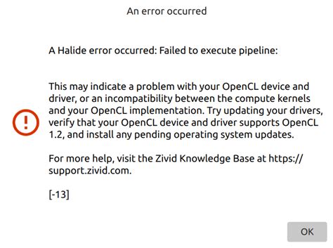 Failed To Execute Pipeline — Zivid Knowledge Base Documentation