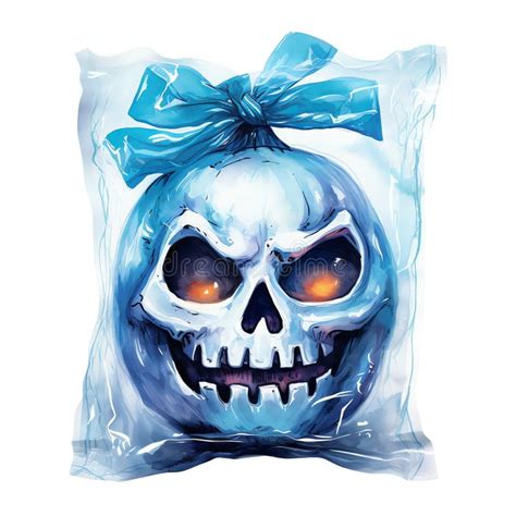 Blue Packaged Single Candy Sweets Dessert Halloween Stock Illustration