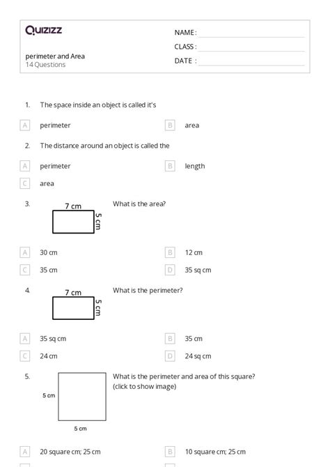 50 Perimeter Of A Rectangle Worksheets For 7th Class On Quizizz Free