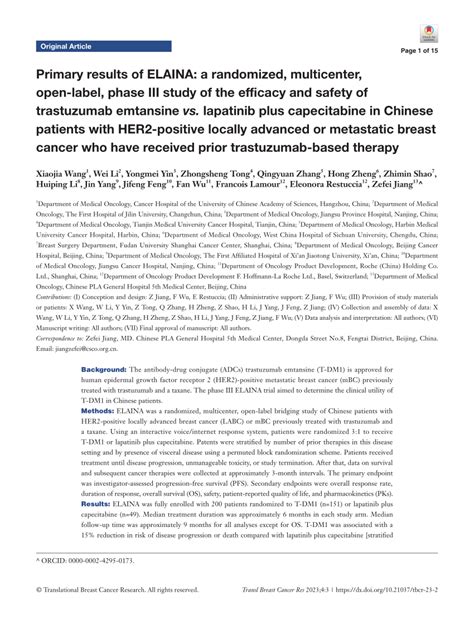 Pdf Primary Results Of Elaina A Randomized Multicenter Open Label