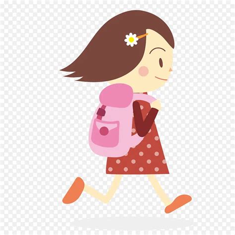 背书包上学的卡通女孩png图片素材下载 图片编号7883860 png素材网