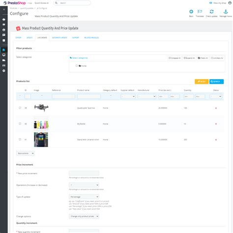 Mass Product Quantity Price Update Get Best PrestaShop Addons By MyPrestaModules Com