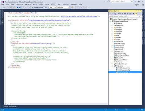 Web Config File Transformations