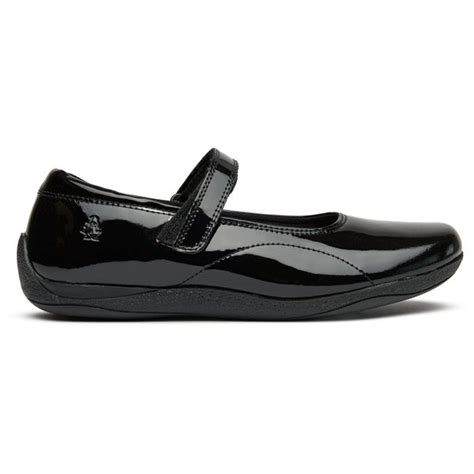 Girls Hush Puppies Aria Mary Jane Shoes In Black Soletrader