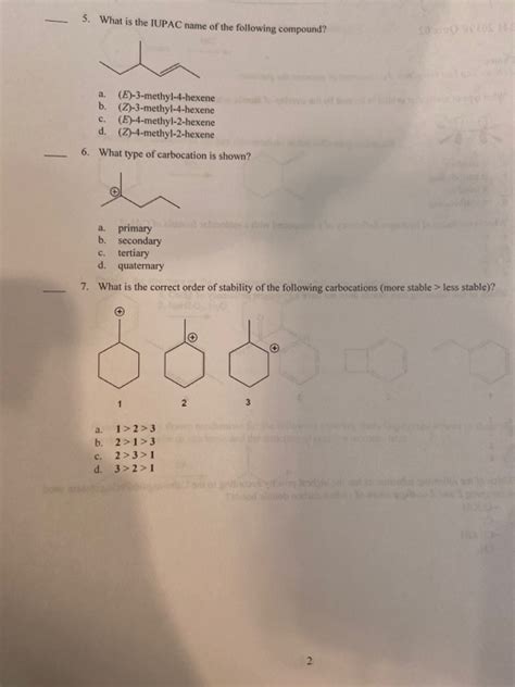 Solved 5 What Is The Iupac Name Of The Following Compound